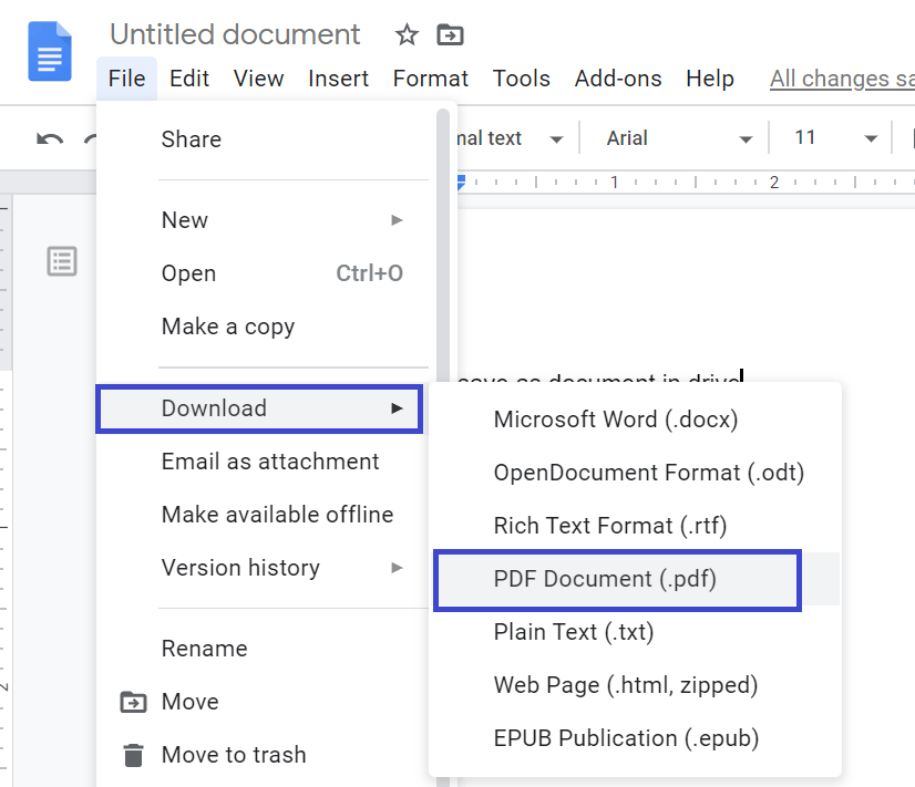 How Do You Save Google Doc As Pdf Word Txt Ilifehacks