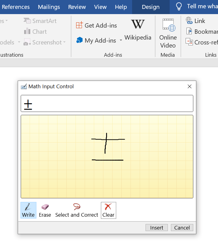 Plus Minus Sign In Word