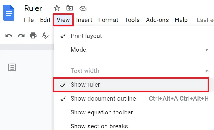 How To Show Ruler In Google Docs Vertical